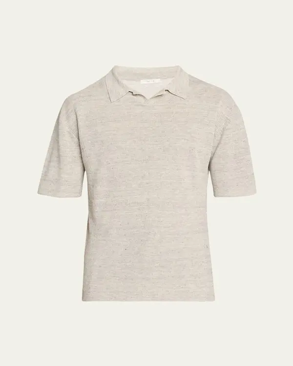 THE ROW Reggie Knit Polo Shirt - Light Pebble