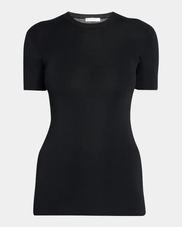 THE ROW Jannat Silk Knit Top - Black