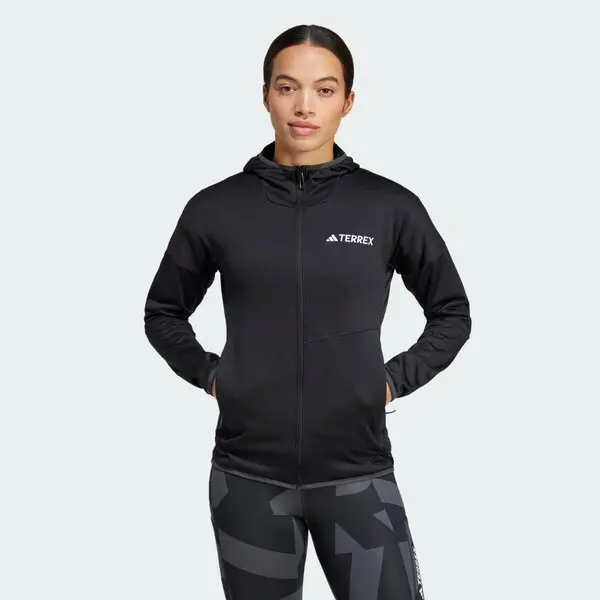 Adidas Xperior Climawarm Light Fleece Hooded Jacket - Black