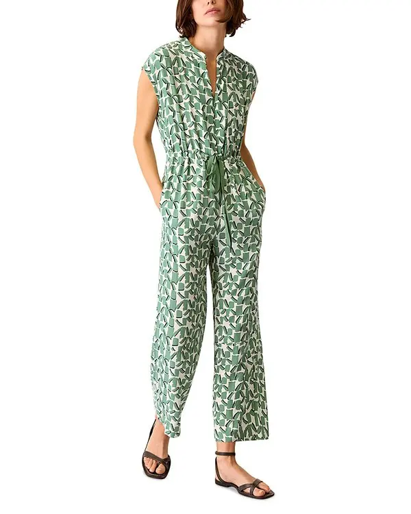 Whistles Abstract Squares Jumpsuit - Ivory/multi