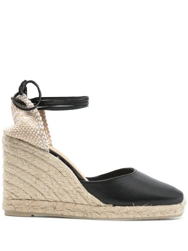 CastaÑer Carina Leather Espadrilles - Black