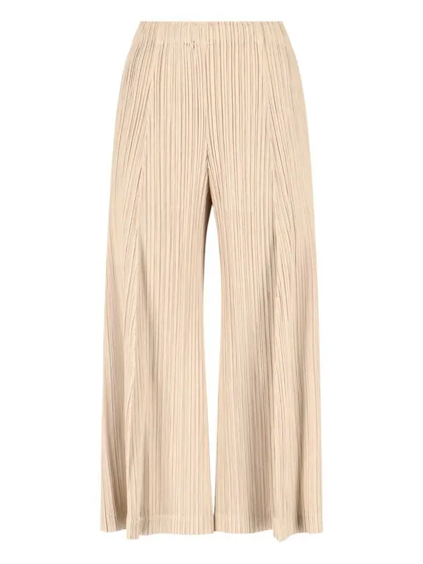 Issey Miyake Pleated Wide Leg Trousers - White