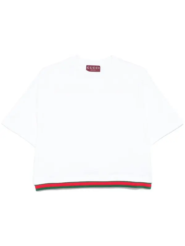 Gucci Web Detail Cotton T-shirt - White