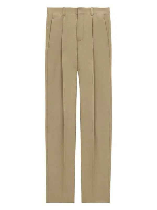 Saint Laurent Wool Gabardine High-waisted Carrot Trousers