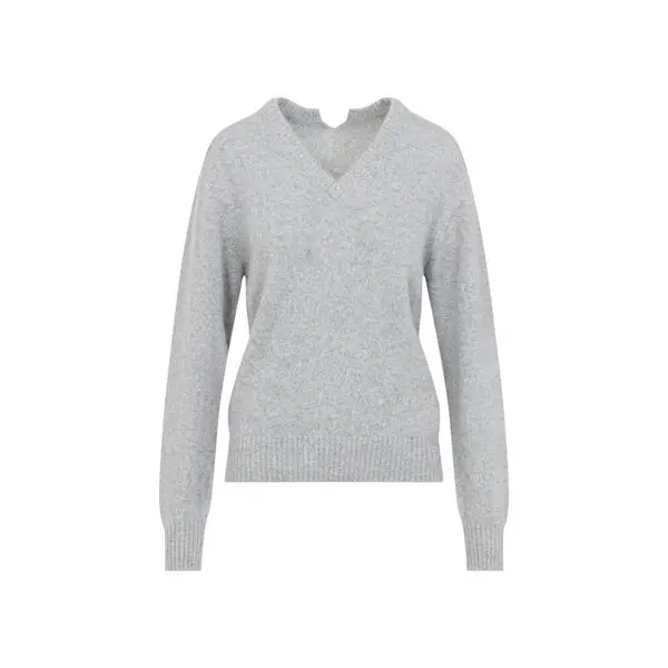 Carven V-neck Cashmere Pullover - Grey