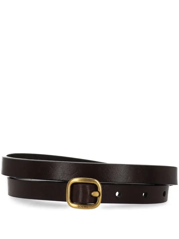 Loewe Logo Engraved Rounded Soft Belt In Brown - 11% Off | Editorialist