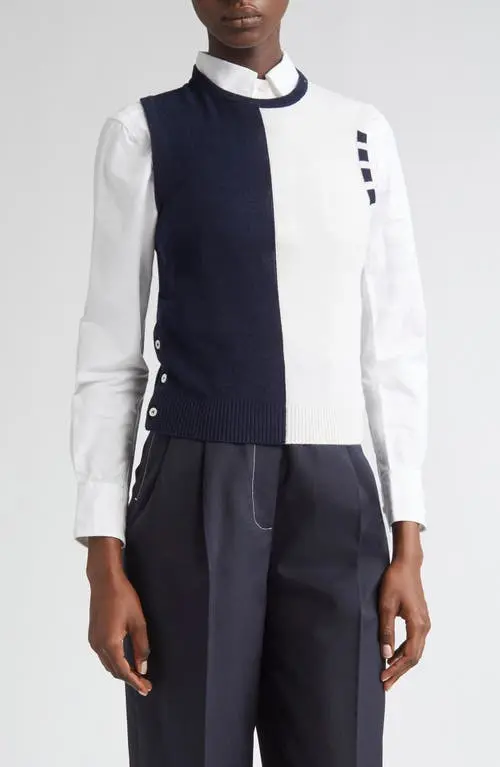 Thom Browne 4-bar Cropped Cashmere Sweater