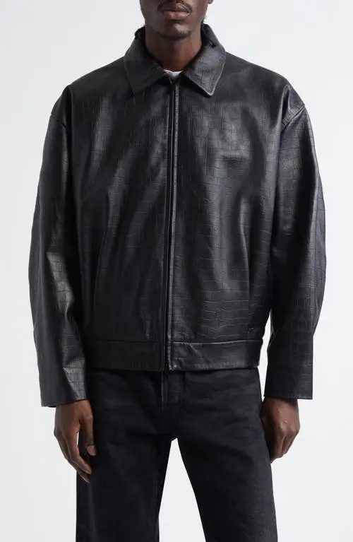 Fear Of God Crop Croc Embossed Leather Jacket