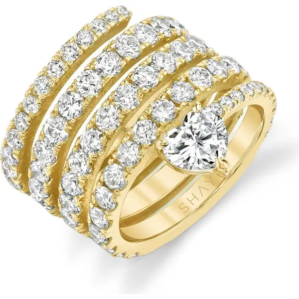 Shay Swirl Diamond Heart Ring