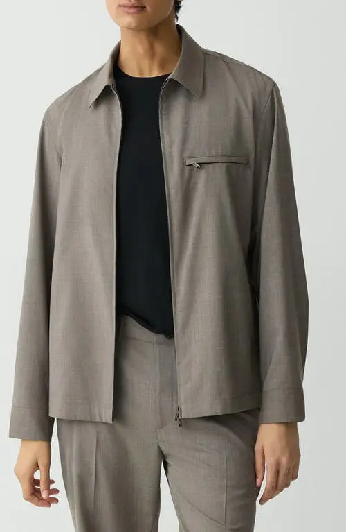 Theory Travel Motion Wool Blend Overshirt