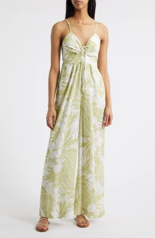 Rip Curl Cala Cadella Palm Print Jumpsuit