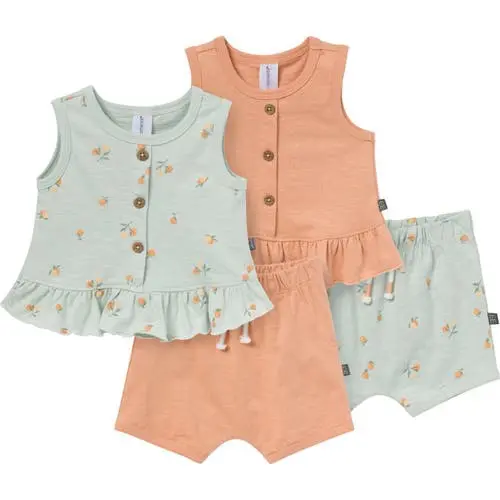 MODERN MOMENTS™ BY GERBER Sleeveless Peplum Top And Shorts Set - Lt Sky Oranges/tan