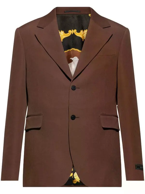 Versace Single-breasted Wool Blazer - Brown