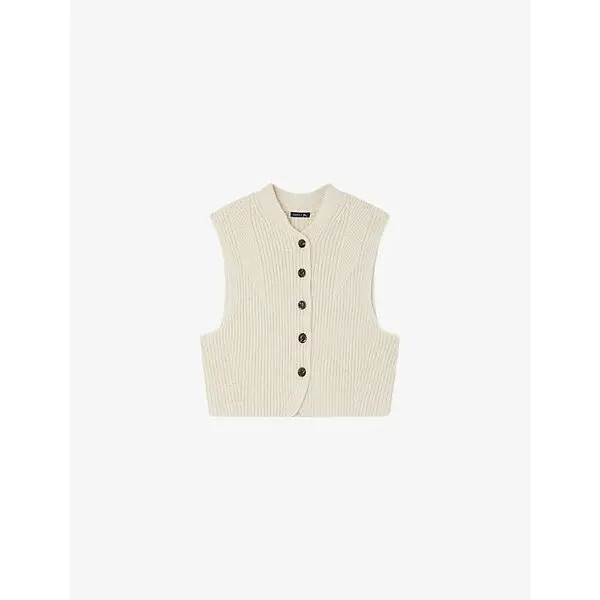 Soeur Byron Sleeveless Cropped Wool Cardigan