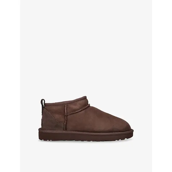 UGG Classic Ultra Mini Suede Ankle Boots - Dark Brown