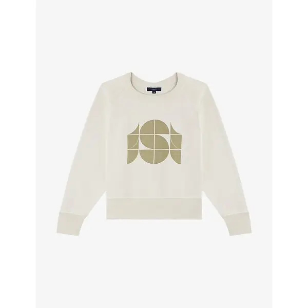 Soeur Apollo Monogram-print Cotton Sweatshirt - Mastic