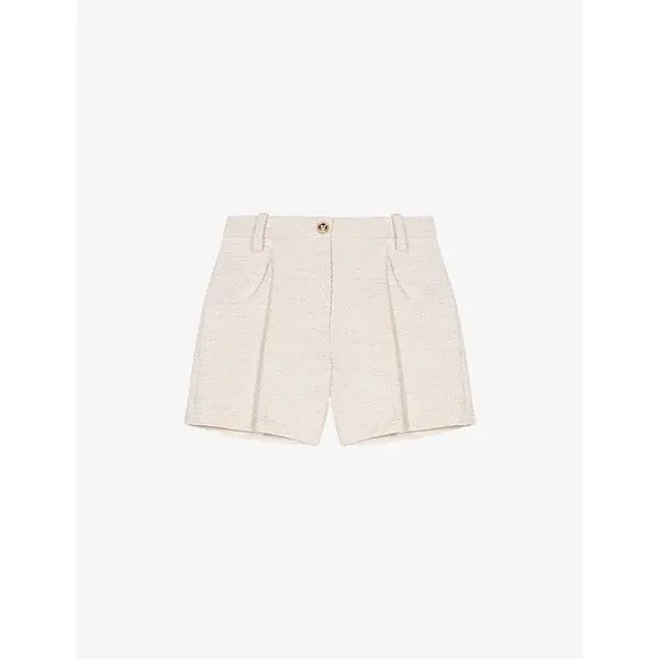 Maje Wide-leg High-rise Tweed Shorts