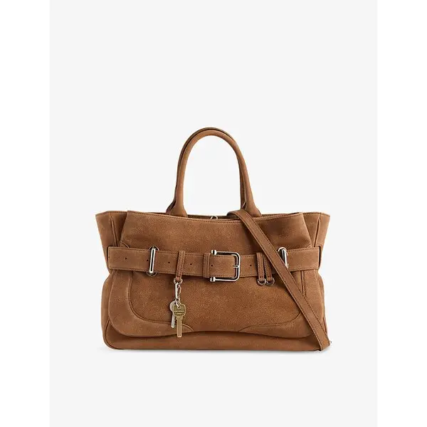OSOI Brocle Buckle Leather Tote Bag - Nubuck Brown