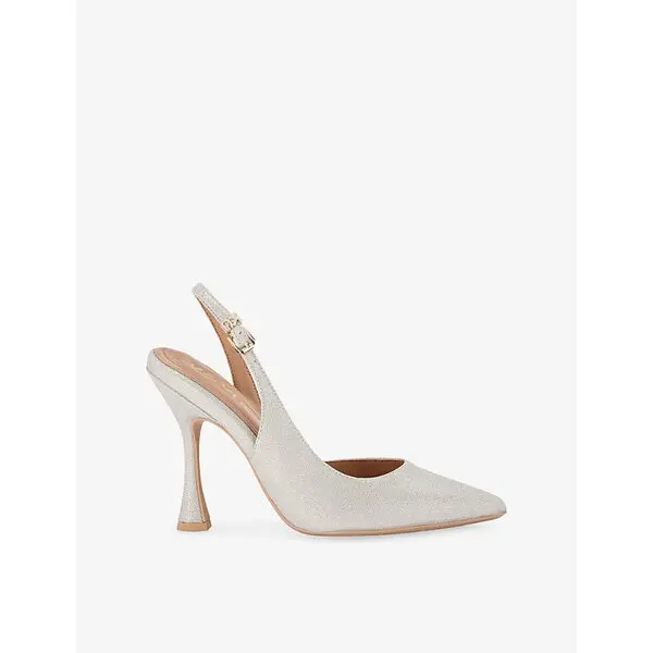 Kurt Geiger Aria2 Sling-back Heeled Faux-leather Courts - Silver