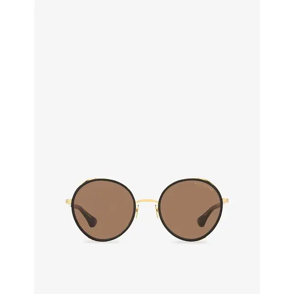 Dita Round-frame Metal Sunglasses - Gold