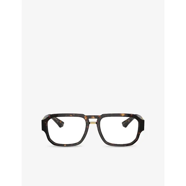 Dolce & Gabbana Acetate Pilot Optical Glasses - Brown