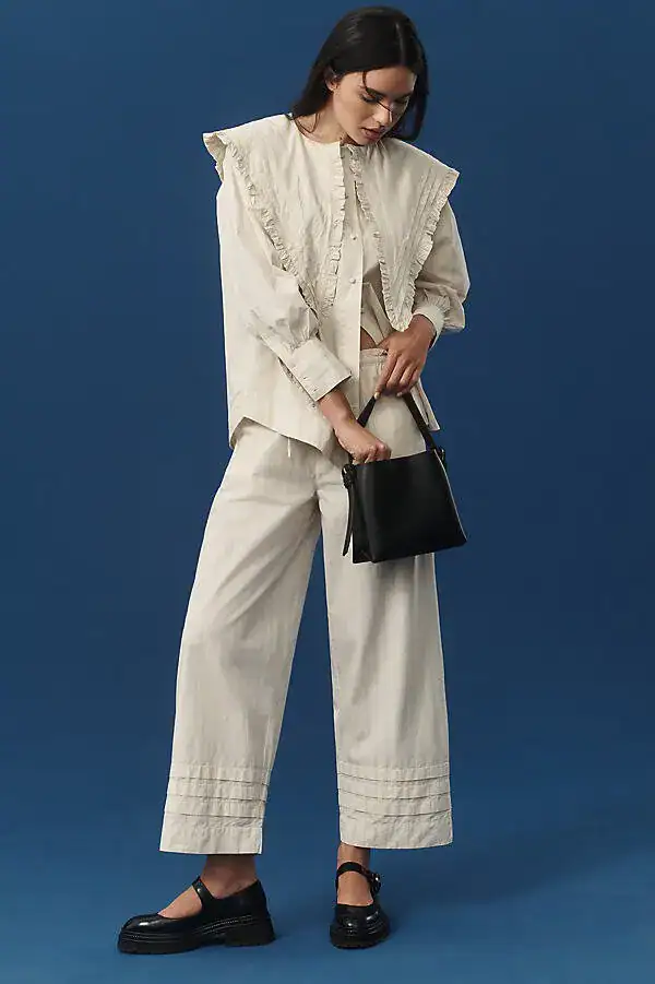 Damson Madder Lucy Drawstring Trousers In Yellow - 43% Off | Editorialist