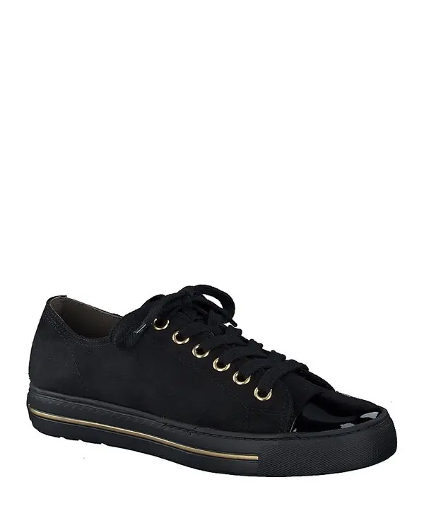 Paul Green Sophie Sneakers - Black Suede Patent