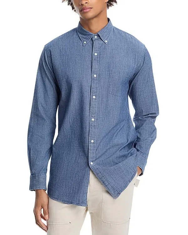Peter Millar Tamworth Chambray Cotton Stretch Sport Shirt - Indigo