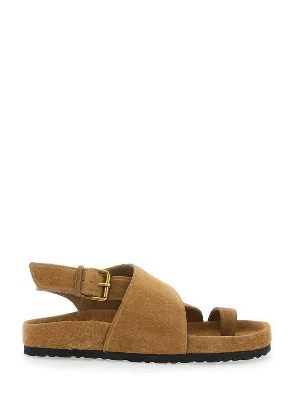 Soeur Domani Leather Criss-cross Sandals - Beige
