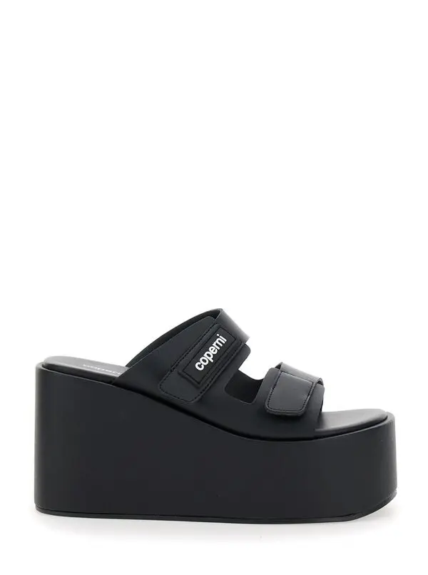 Coperni Leather Wedges With Logo Patch