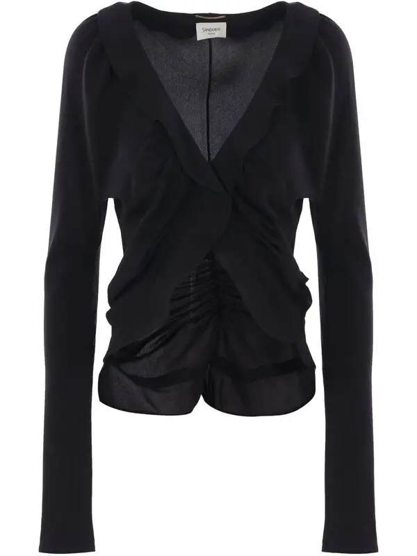 Saint Laurent Crepe De Chine Blouse - Black