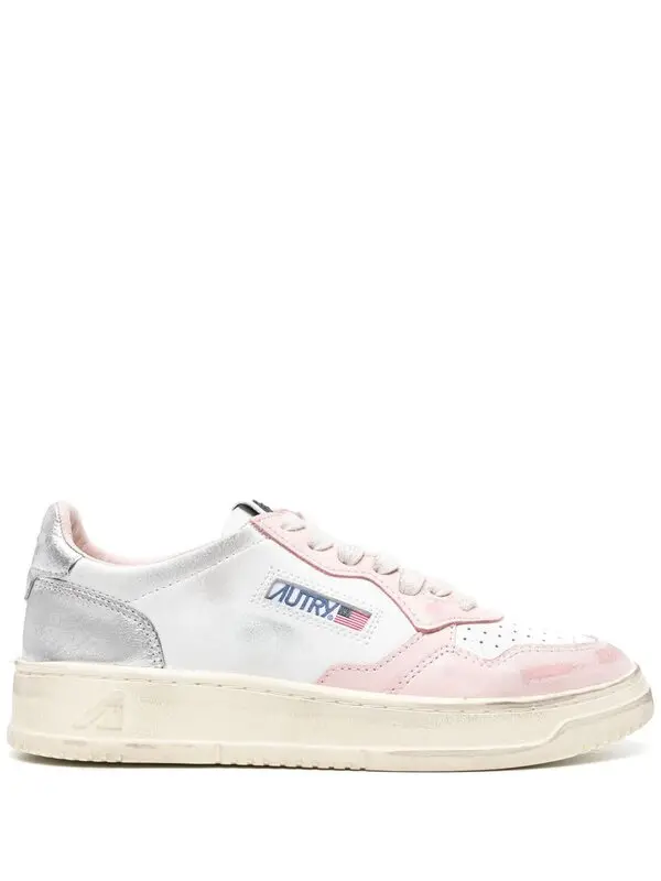 AUTRY Medalist Super Vintage Leather Sneakers - Leat/leat Wht/pow/silv