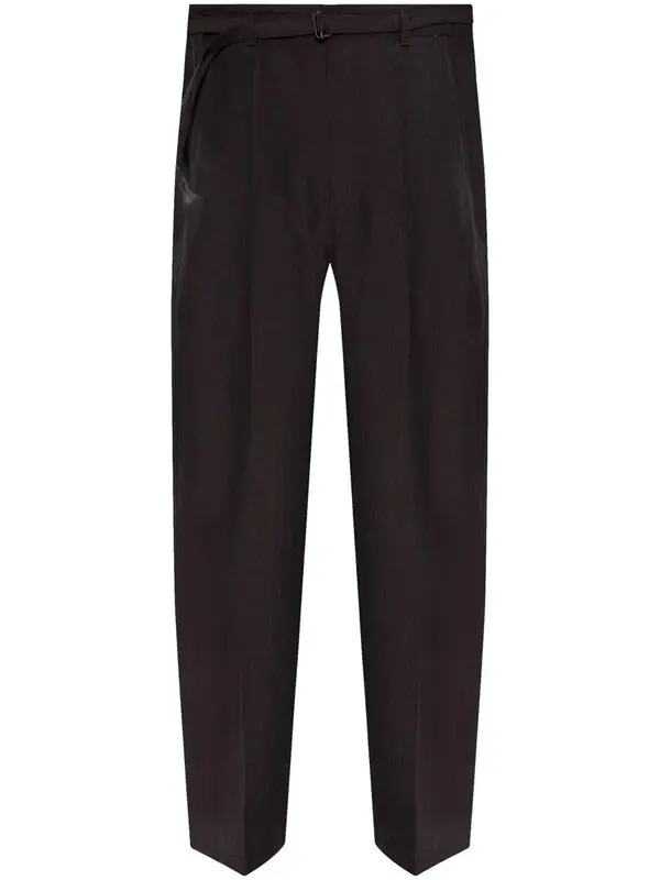 LEMAIRE Belted Tailored Trousers - Dark Espresso Melange