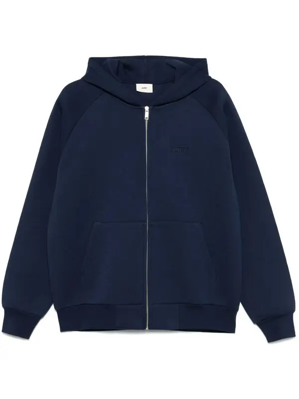 AUTRY Debossed Zip-up Hoodie - Neoprene Blue