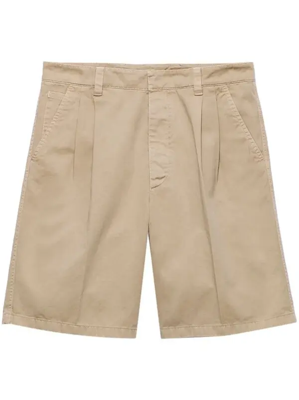 Prada Cotton Bermuda Shorts - Beige