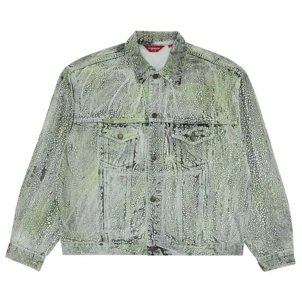 Supreme Crackle Denim Trucker Jacket - Multicolor