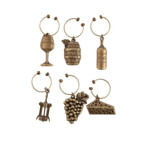 TWINE Vineyard Wine Charms Set Of 6