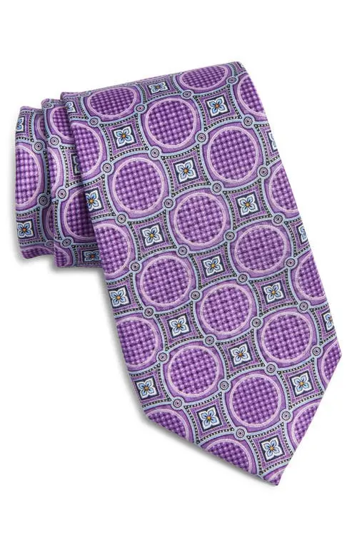 Nordstrom Medallion Silk Neck Tie - Purple