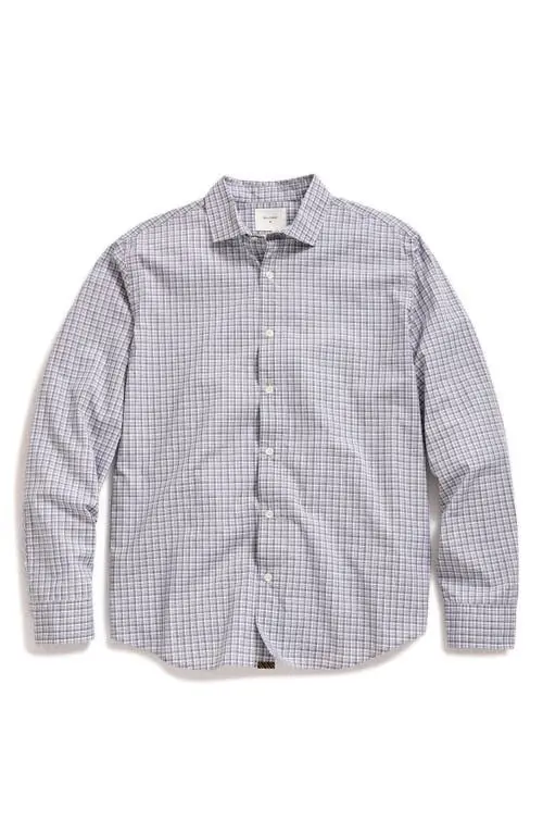 Billy Reid Hutcheson Micro Shadow Plaid Button-up Shirt - Carbon Blue/ Multi