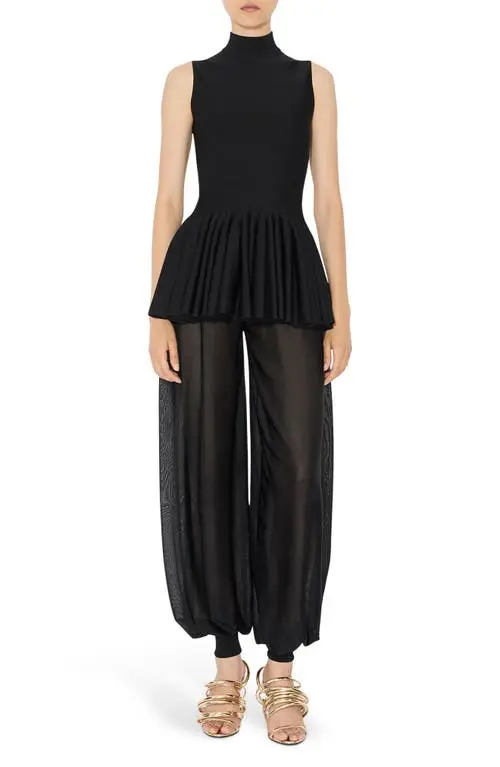 Alaïa Sheer Knit Balloon Pants - Noir Alaia