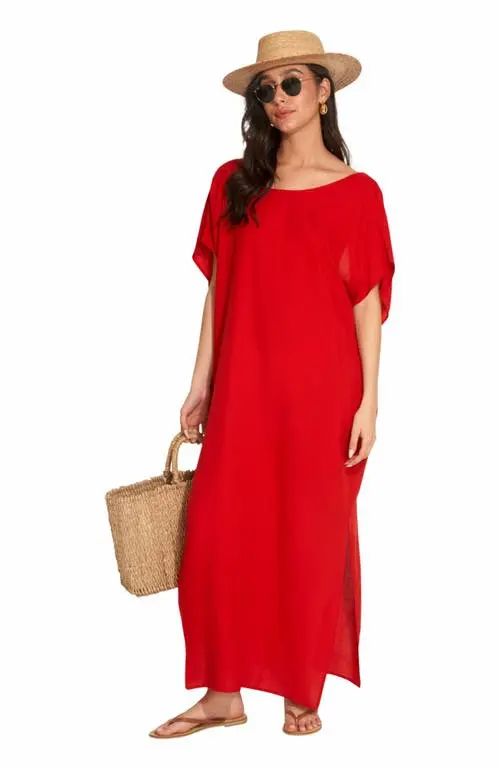 GOTTEX BEACH LIFE Talya Open Back Swim Cover Up Kaftan - Multi/red