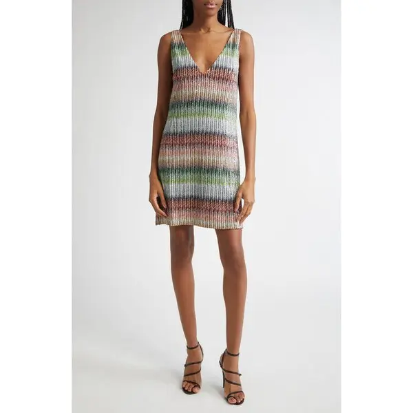 Missoni Metallic Zigzag Knit Minidress