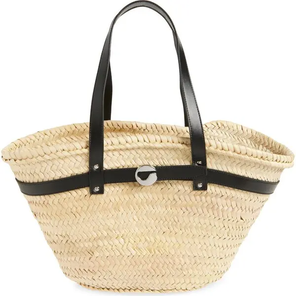 Coperni Woven Raffia Bucket Tote - Beige