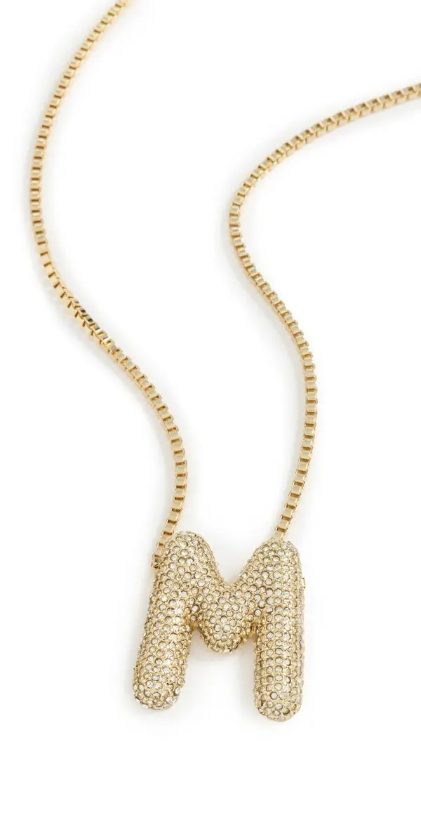 Baublebar Pave Bubble Initial Necklace - M