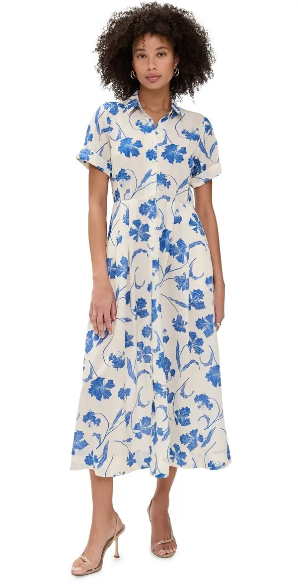 Birds Of Paradis Aster Floral Print Dress