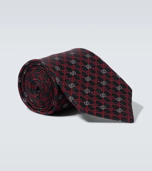 Gucci Gg Jacquard Silk Neck Tie - Multicoloured