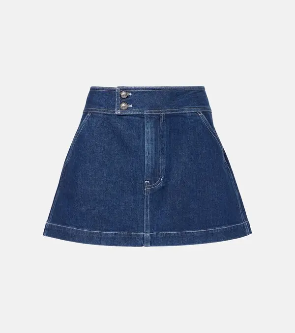 Veronica Beard Bowen Denim Miniskirt - Blue