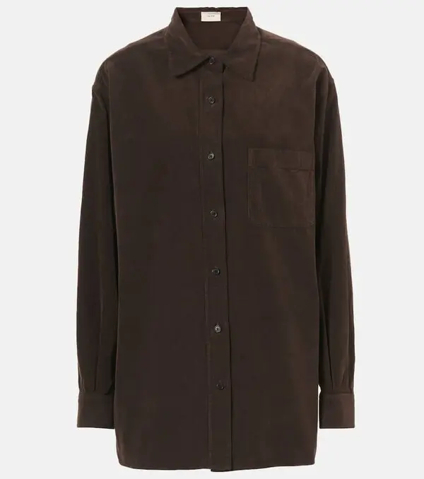 THE ROW Nesson Cotton Shirt - Brown
