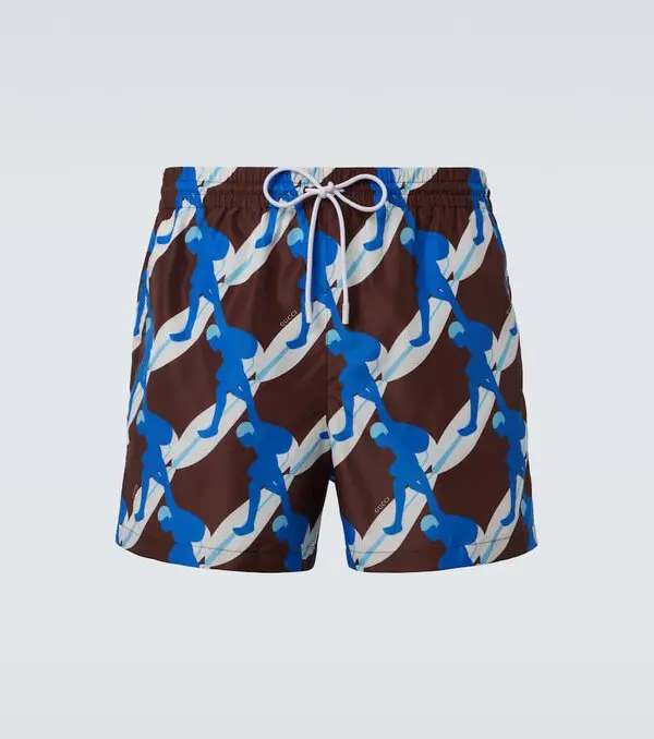 Gucci Printed Poplin Swim Trunks - Multicoloured