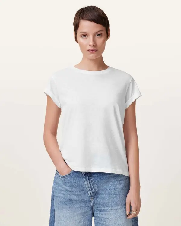All Saints Anna Crew Neck T-shirt - Chalk White